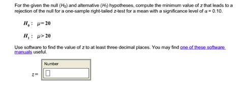 Solved For The Given The Null H 0 And Alternative H 1