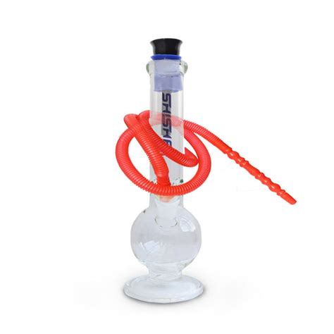Bubble Round Base Glass Waterpipe With Ice Catcher 31cm Shisha Glass
