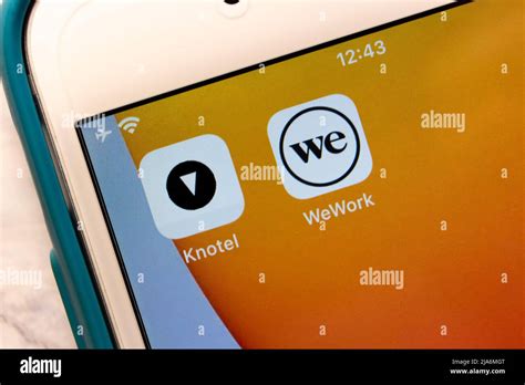 Kumamoto Japan Feb 8 2021 Knotel And Wework Icons On Iphone Screen