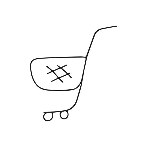 Hand Drawn Vector Illustration Of A Shopping Trolley 26784520 Vector