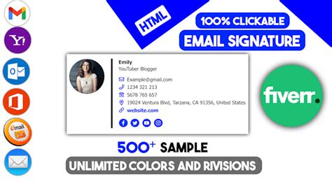 Create A Professional Clickable Html Email Signature By Kritofn Fiverr