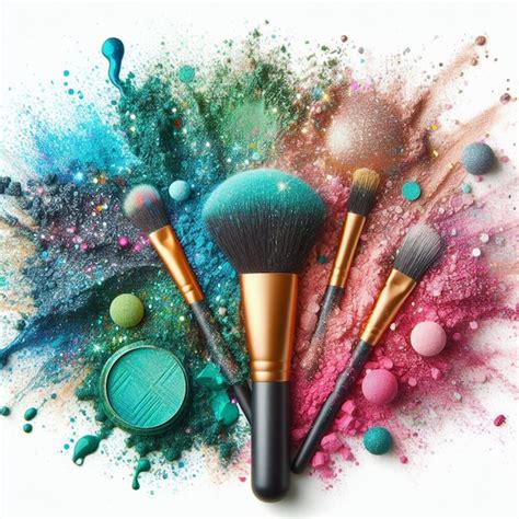 Premium Photo Makeup Brush Splash Illustration
