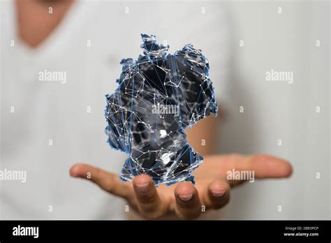 Abstract Of Germany Map Network Internet And Global Connection Concept Wire Frame 3d Stock