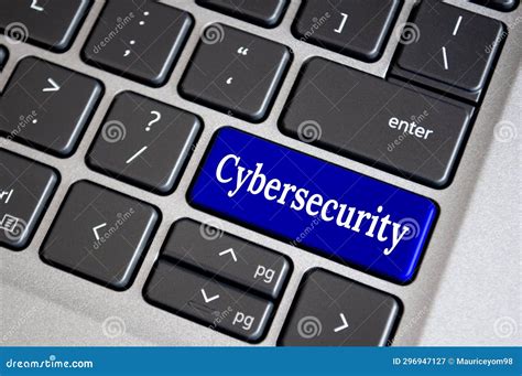Cybersecurity Text On Blue Keyboard Secure Access For Online Privacy And Personal Data
