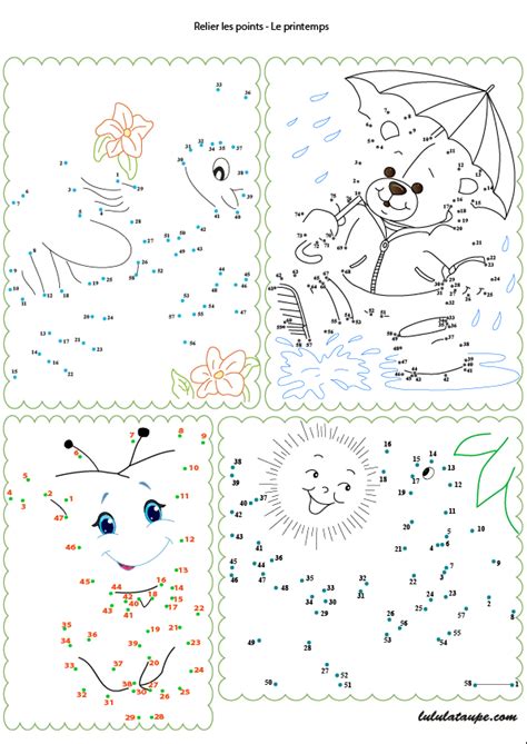 Relier Les Points 151s1i Le Printemps Lulu La Taupe Jeux Gratuits