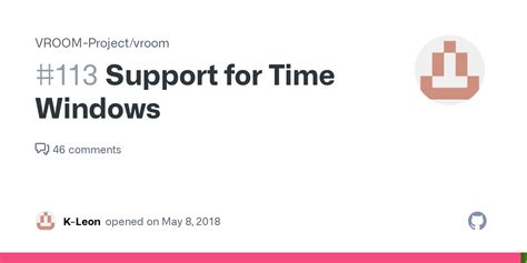 support for time windows · issue 113 · vroom project vroom · github