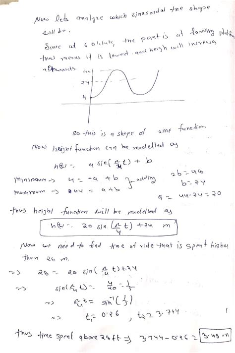[solved] Construct A Sinusoidal Function With The Provided Information And Course Hero