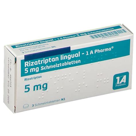 Rizatriptan Lingual 1 A Pharma® 5 Mg 3 St Mit Dem E Rezept Kaufen