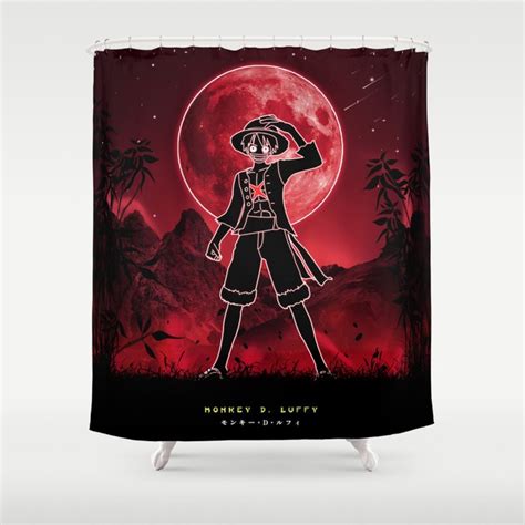 One Piece Luffy Red Shower Curtain One Piece Store