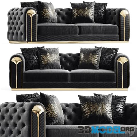 3d Model Violet Sofa 3 Seater Gray