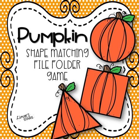 Pumpkin Shape Matching File Folder Game Fall By Limars Stars Tpt