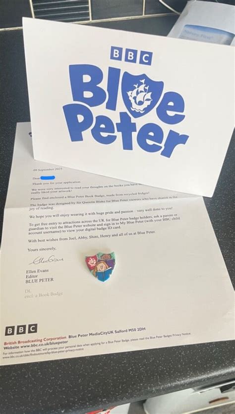 Primary 2 Pupil Awarded Prestigious Blue Peter Badge