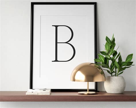 Letter B Print Letter B Wall Art Letter B Decor Letter B Etsy