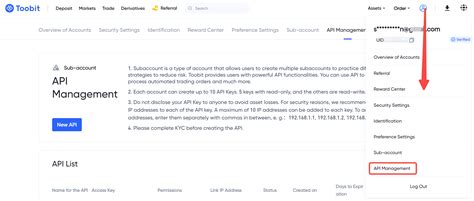 how to delete your api key toobit