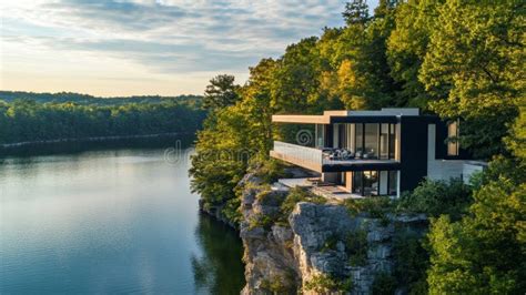 Lakeside Modern Home Perched On A Cliffside Architectural Marvel