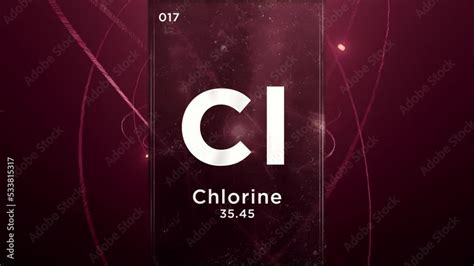 Chlorine Cl Symbol Chemical Element Of The Periodic Table 3d