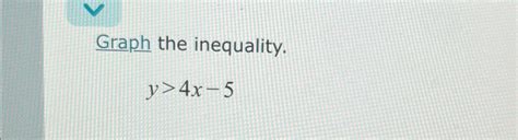 Solved Graph The Inequality Y 4x 5 Chegg Com