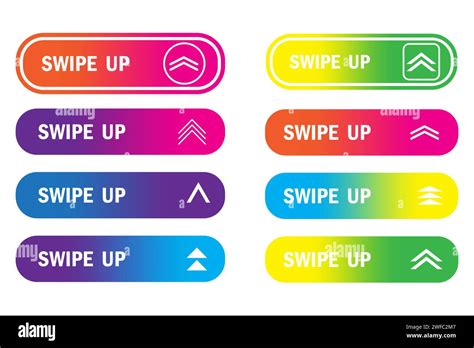 Set Of Swipe Up Button Social Media Element Communication Concept