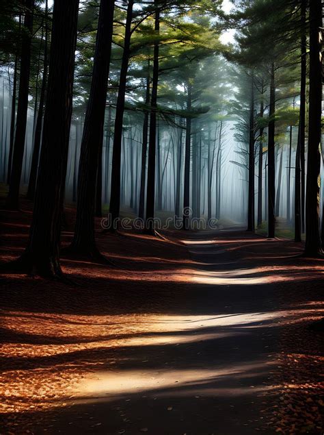 Shadowed Forest In 3d Neutral Colors Stock Illustration Illustration