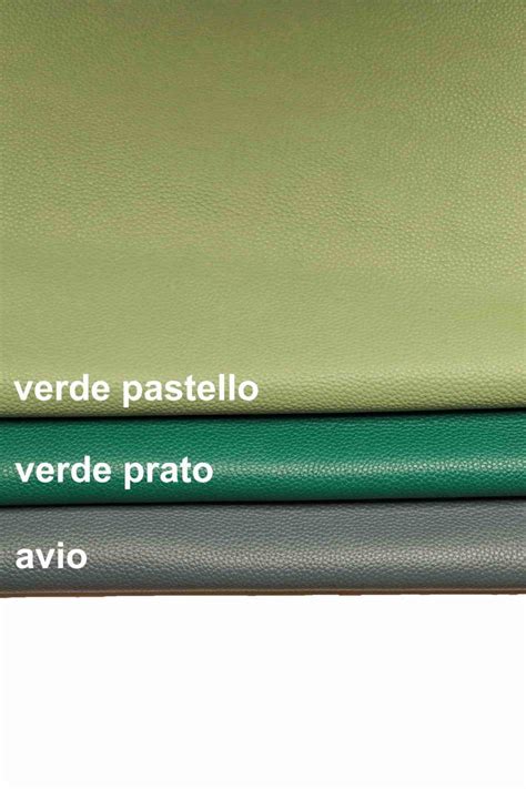 Avio Light Blue Green GRAINY LEATHER Hide Pebble Grain Printed Cowhide Soft Thick Calfskin