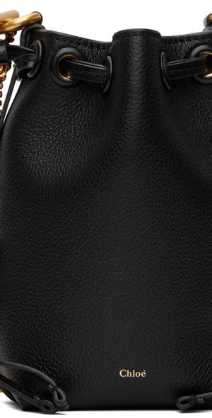 Chloé Black Micro Marcie Bucket Bag