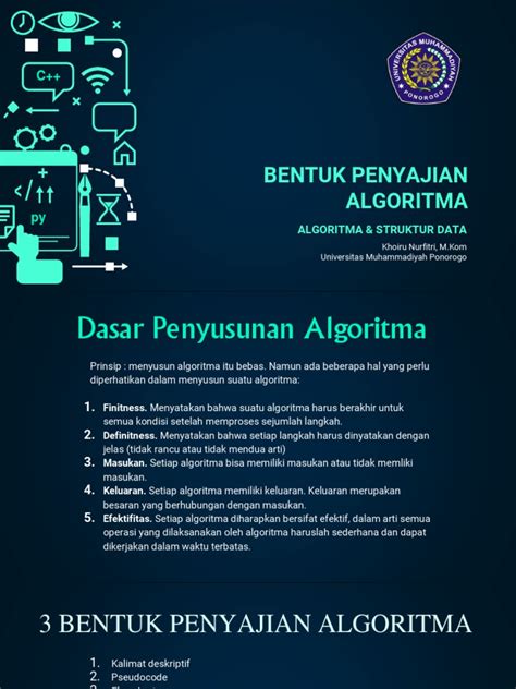 3 Bentuk Penyajian Algoritma Pdf