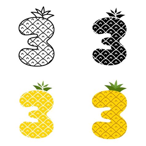 고립 된 평면 스타일의 숫자 3 프리미엄 벡터