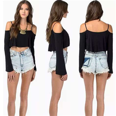 Sexy Slash Neck Off Shoulder Long Sleeve T Shirt