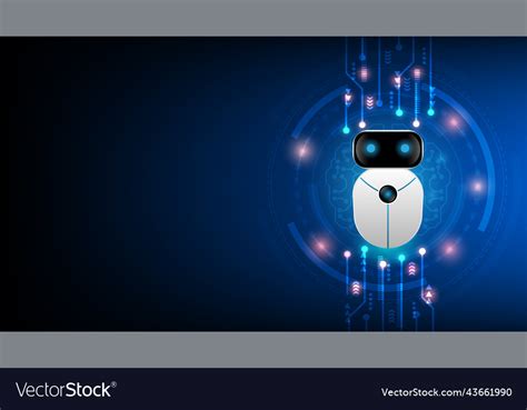 Artificial Intelligence Cybernetic Robot High Vector Image