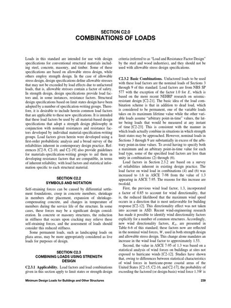 Combinations Of Loads Pdf Structural Load Strength Of Materials