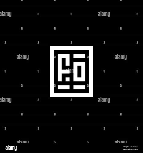 Fo Initial Logo With Square Rectangular Shape Style Design Ideas Stock