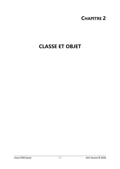 Chapitre 2 Classe Et Objet PDF