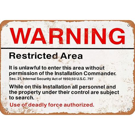 Dod Restricted Area Warning Sign