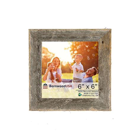 Rustic Farmhouse 6 In X 6 In Weathered Gray Reclaimed Wood Picture