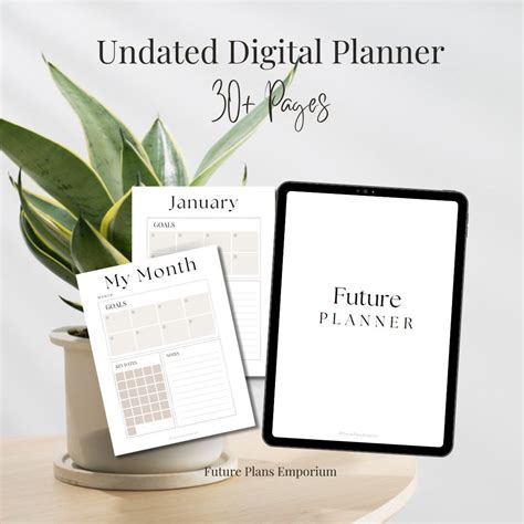 Undated Digital Future Planner Template Pack Digital Planner Digital