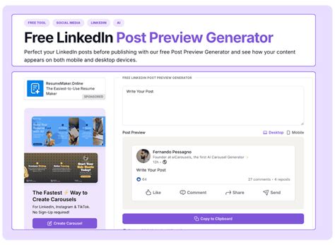 Best Tools For A Linkedin Post Preview Generator
