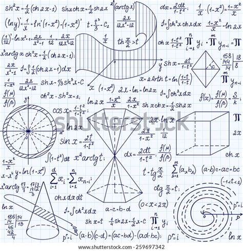 Mathematical Vector Seamless Pattern Geometrical Figures Stock Vector Royalty Free 259697342