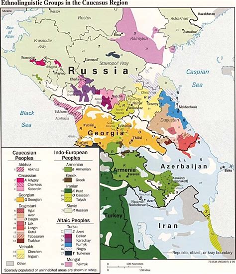 Map Caucasus Ethnic Groups Language Map Map South Ossetia