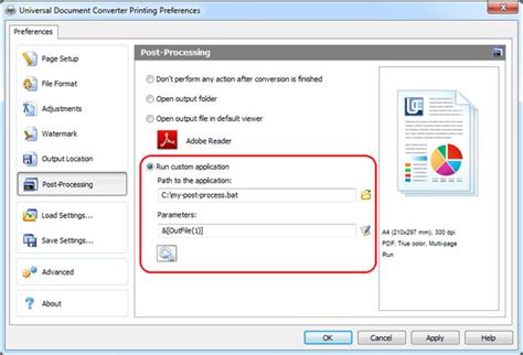 Post Processing Feature Universal Document Converter