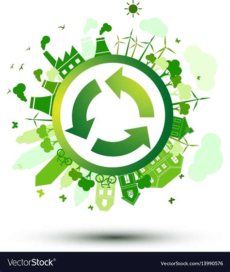 Recycle Logo City Vector City Logo Green City Recycled Projects 3d
