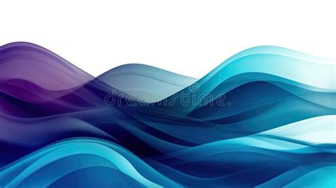 Flowing Waves Of Blue And Purple Create A Soothing Abstract Pattern Against A White Backdrop