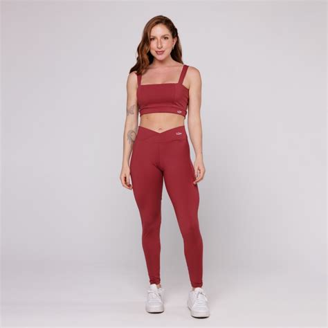Legging Cós Cruzado Suplex Poliamida Academia Feminina Ruggine Lot