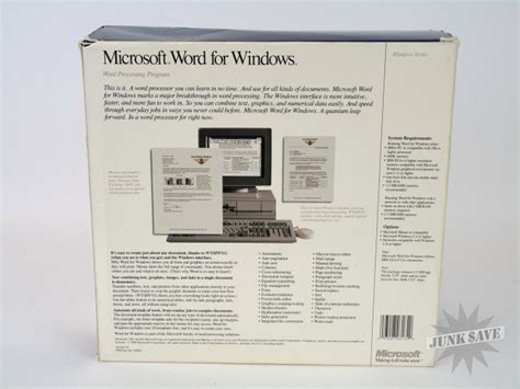 Microsoft Word For Windows Version 1 0 From 1989 Minty Condition JunkSave