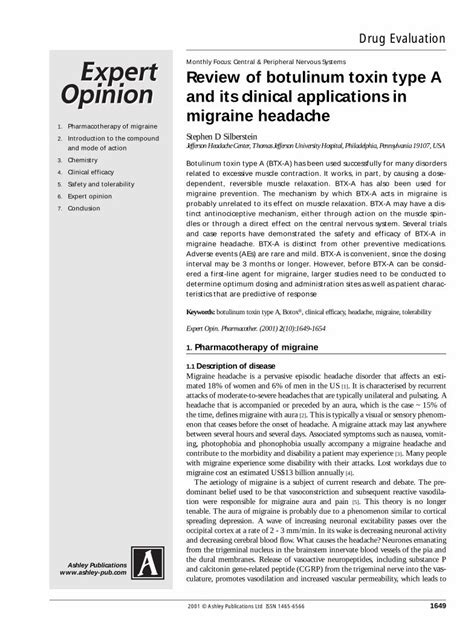 Pdf Review Of Botulinum Toxin Type A And Its Clinical Applications In