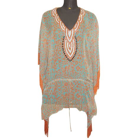 Ladies Kaftan Top Viscose Free Size 90 Cm Length Trendy Printed