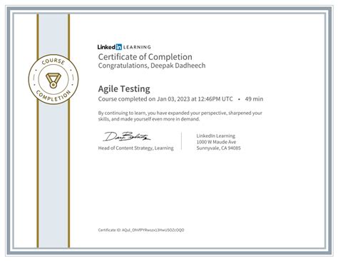 Deepak Dadheech On Linkedin Certificate Of Completion