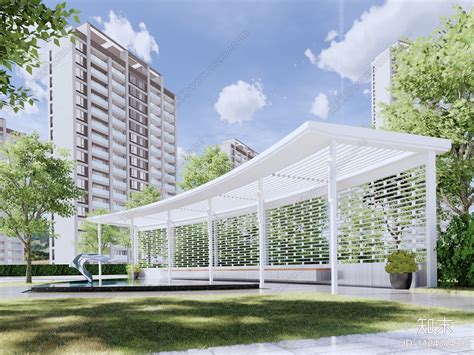 现代景观廊架su模型下载【id1124304990】知末su模型网