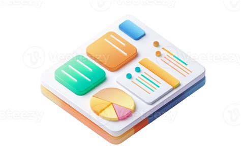 3d Illustration Of A Data Visualization Dashboard Showing Bar Pie Charts And Analytics For