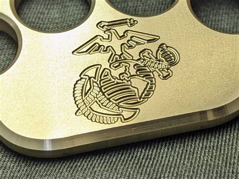 Milspin 34lb Brass Knuckle Marine Corps Ega Solid Brass Paperweight