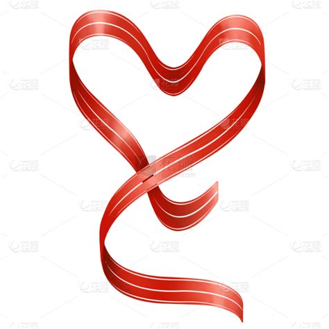 手绘 爱心绸缎元素